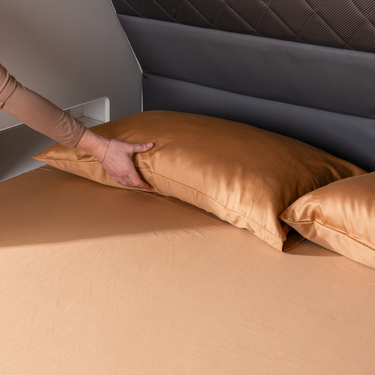 King Square Sheets - Cotton Sateen 500 Thread Count | Caravan Bedding ...
